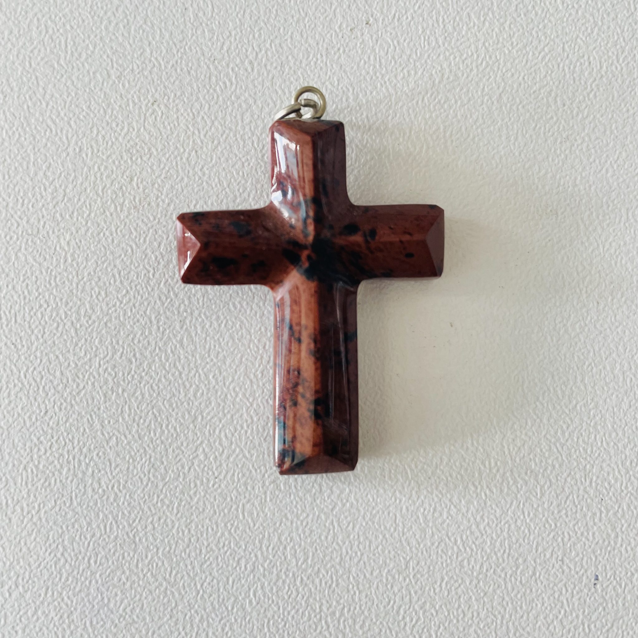 Croix Obsidienne Acajou du Mexique - La Porte des Secrets