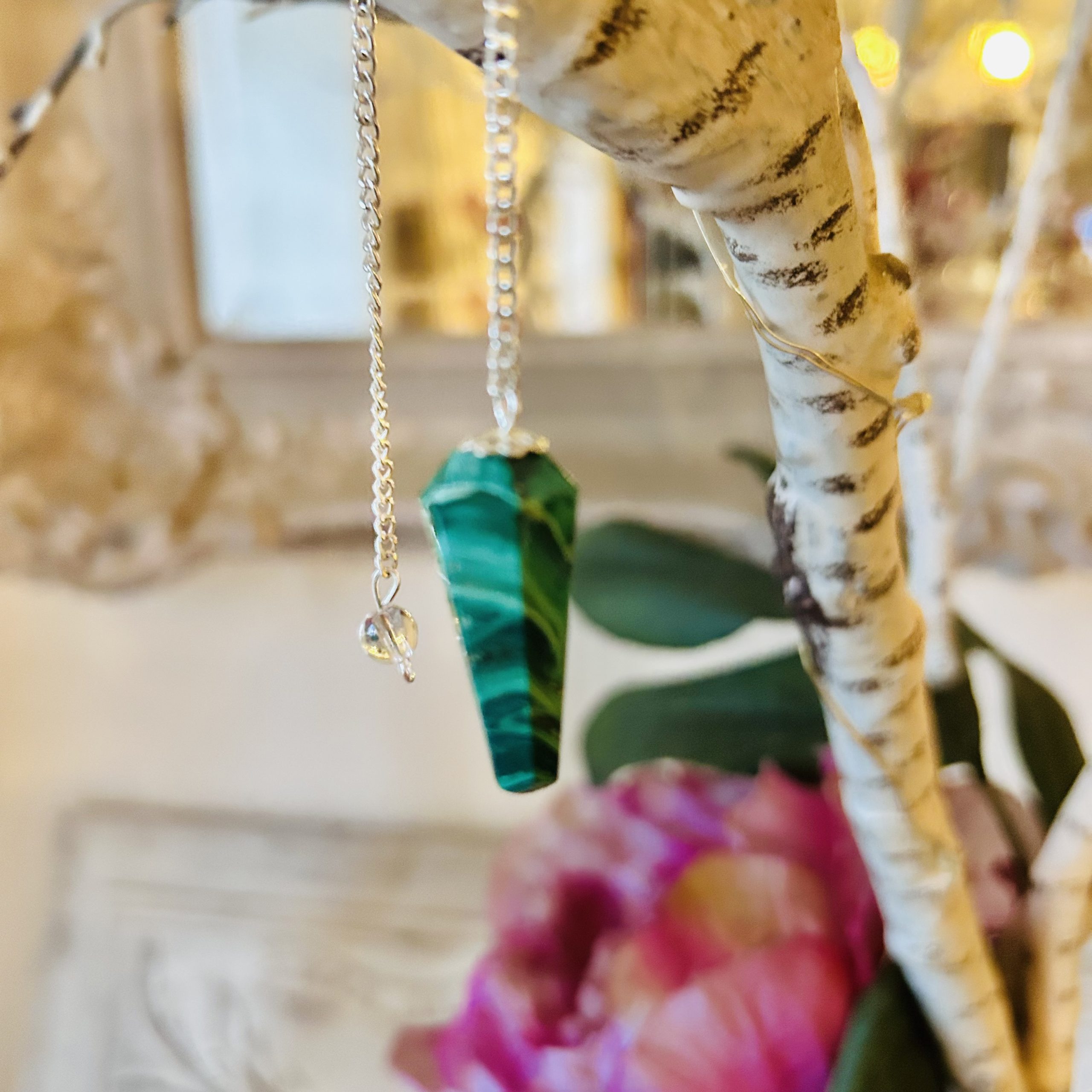 Pendule cône Malachite du Congo - La Porte des Secrets